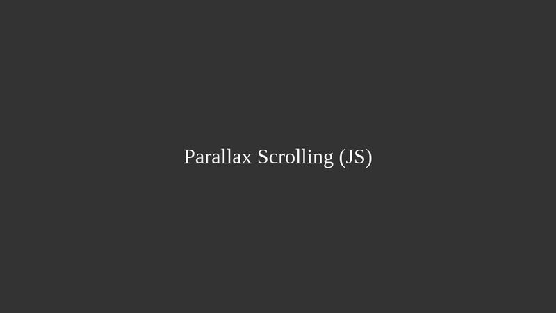 Parallax Scrolling - JS