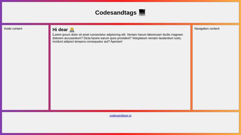 CSS Grid layout simple website