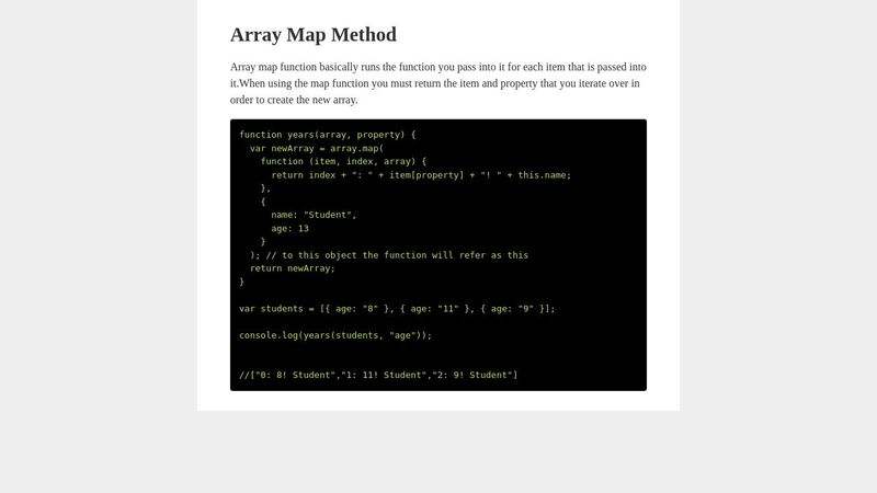 Array map method