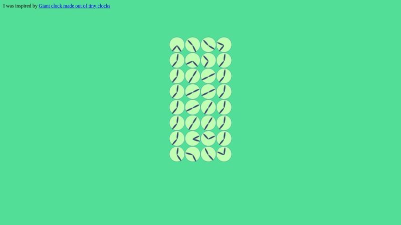 32 Analog Clocks Display Digital Numbers ( HTML-CSS-JavaScript )