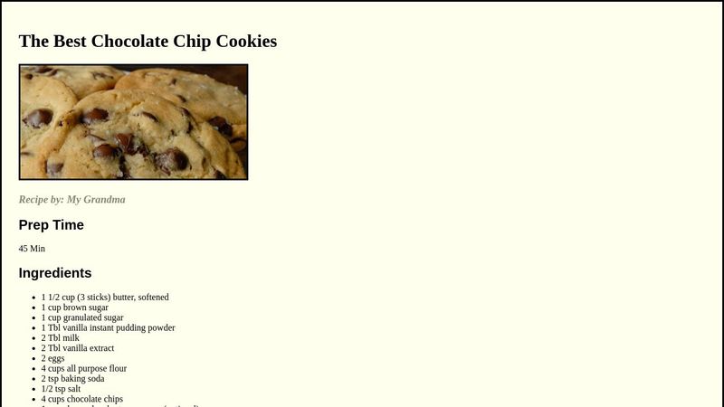 Cookie HTML Solution