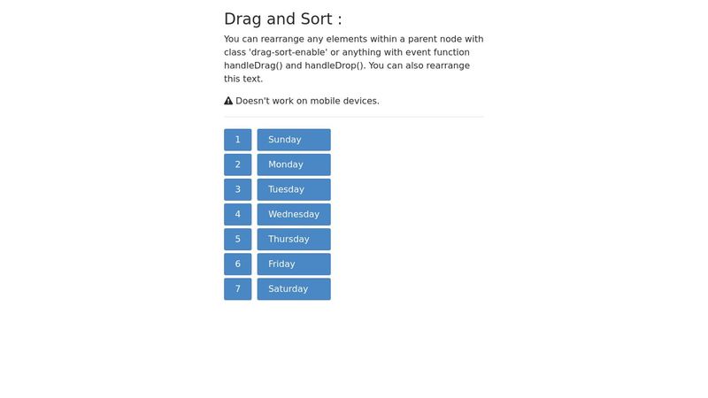 Vanilla JavaScript - Drag Sort