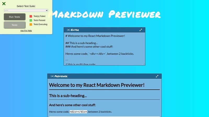 FCC: Simple React Markdown Previewer