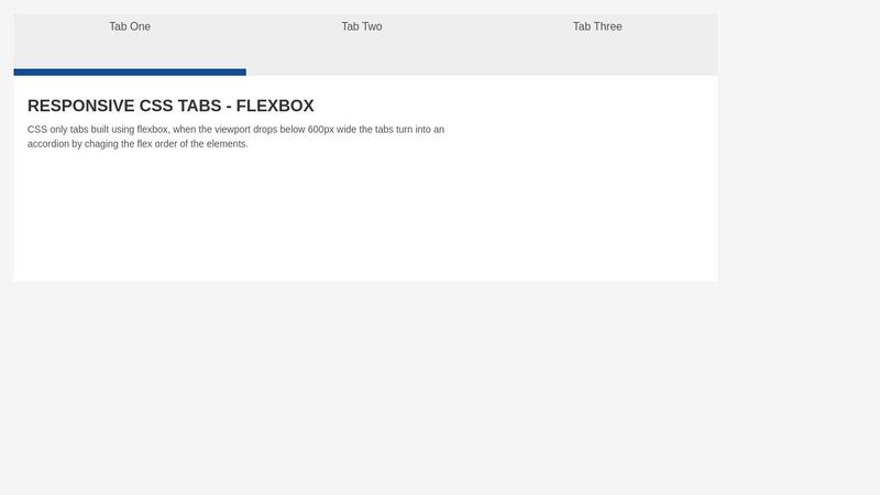 Responsive Flexbox Tabs / Accordion - CSS Only