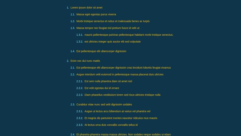 Style nested ordered list with CSS