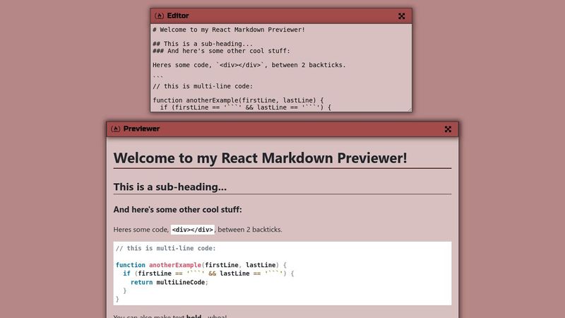 Build a Markdown Previewer