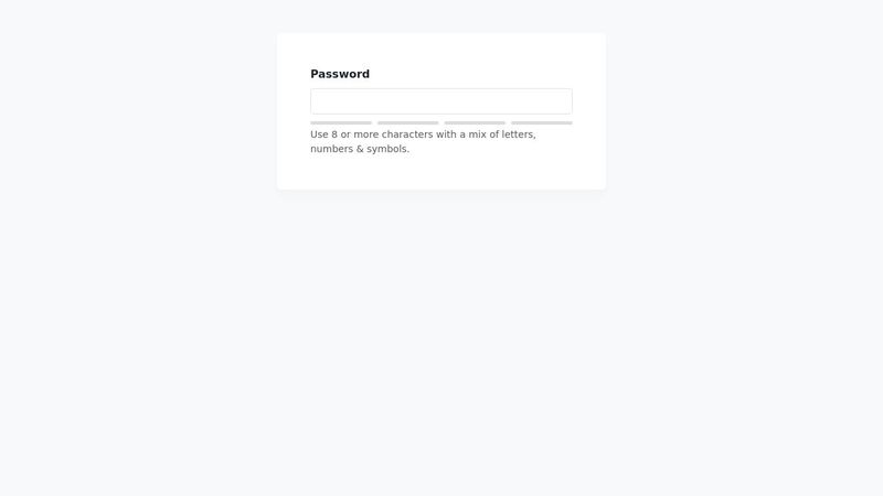 Password Strength Meter (Vanilla JS)