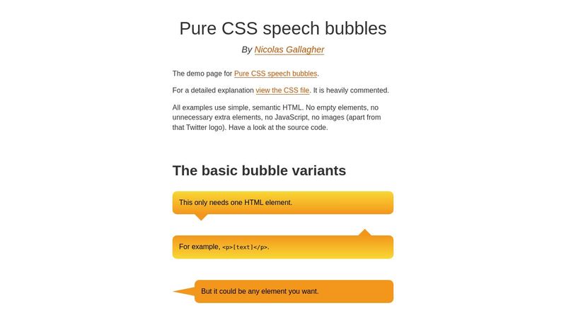 Pure CSS Speech Bubbles