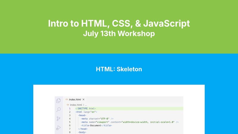 Intro to HTML, CSS, & JavaScript