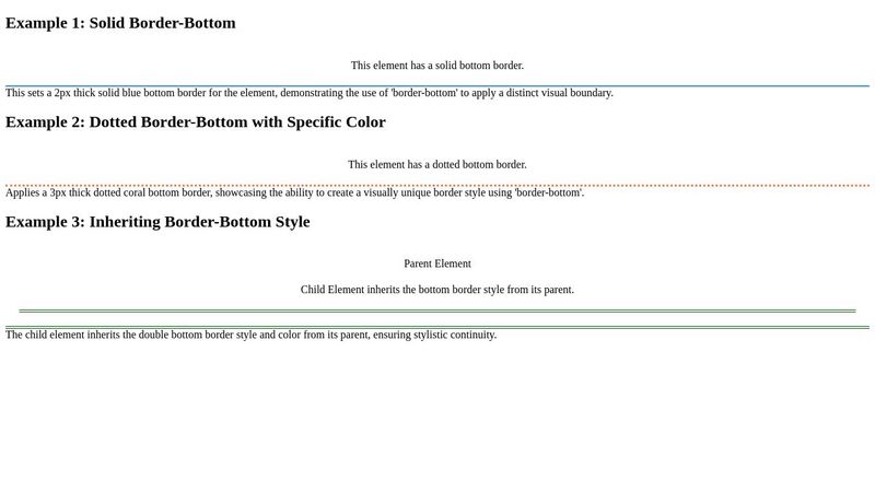 CSS 'border-bottom' Property