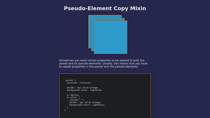 Pseudo-Element Copy Mixin