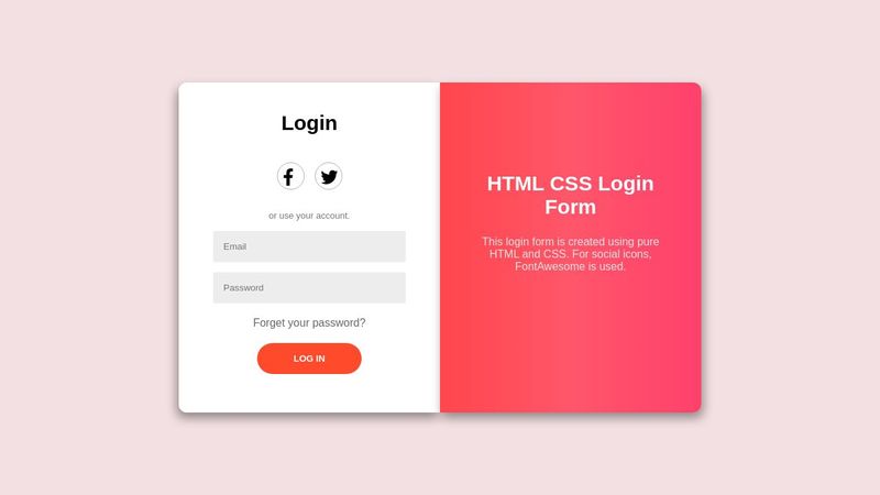 Interactive Login Page Using HTML & CSS