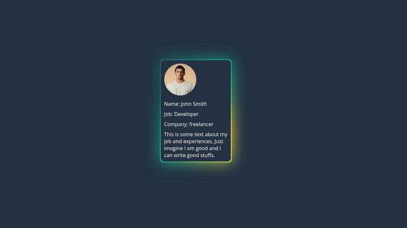Person card with animated border and hover effect
