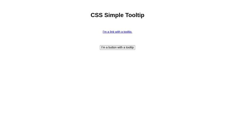 CSS Simple Tooltip