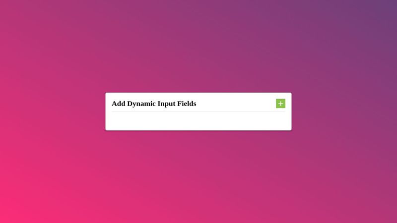 Dynamic Input Javascript