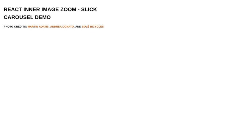 React Inner Image Zoom - Slick Carousel Dem