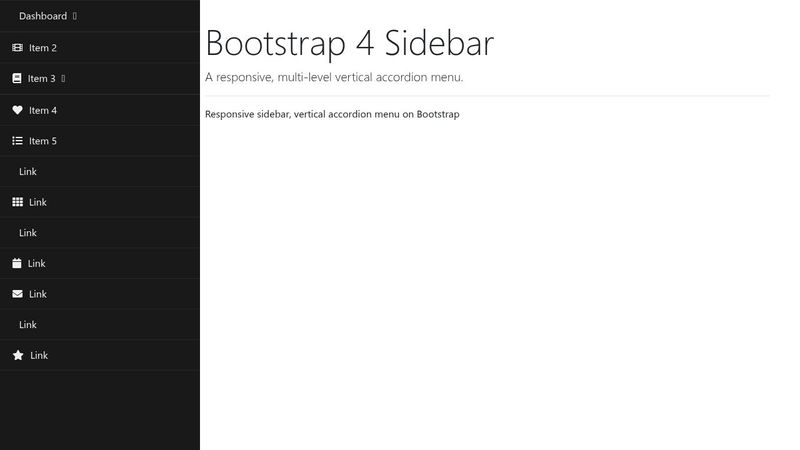 Responsive sidebar, vertical accordion menu on Bootstrap
