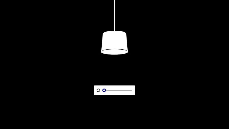 Controlled brightness in a lamp using HTML & CSS