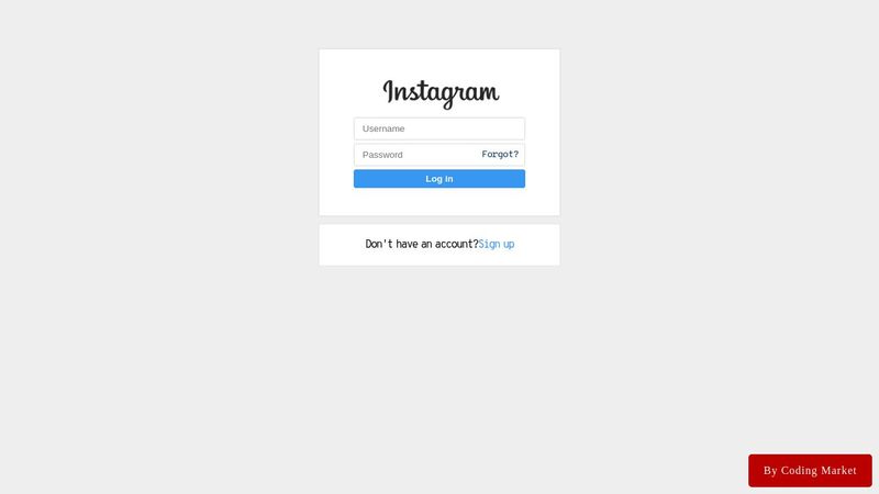 Instagram login page