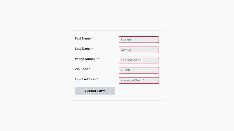 HTML Form Validation