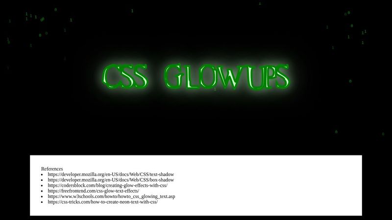 CSS glow-ups