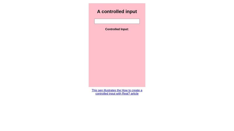 React tricks: Create a controlled input class component