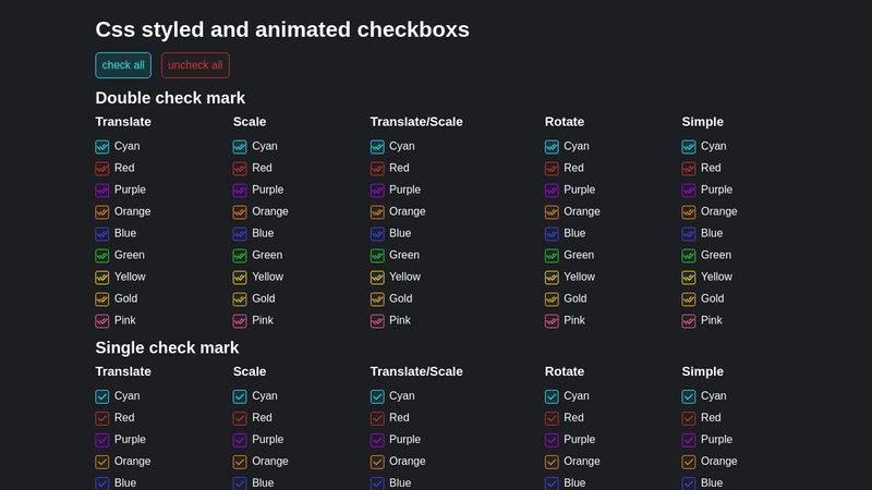 css animated checkboxes