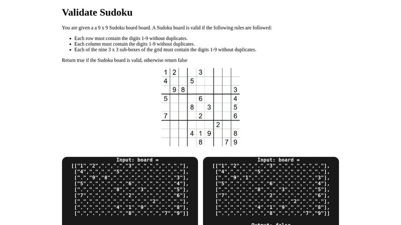 Validate Sudoku