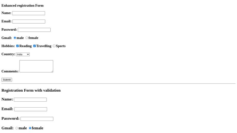 form & form with validation