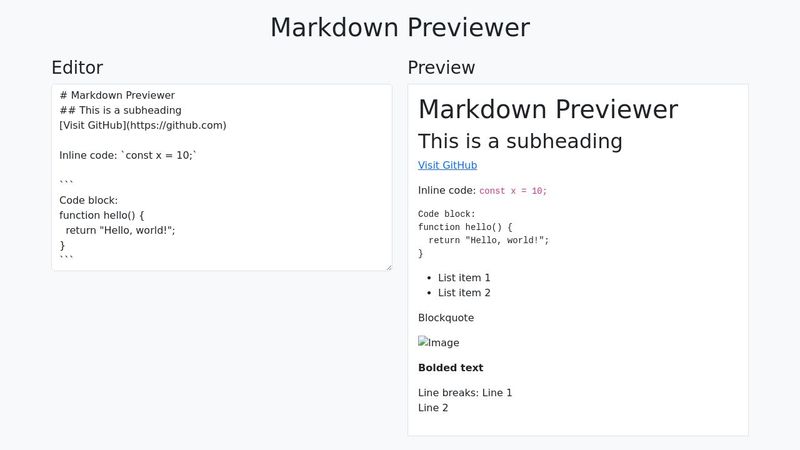 Build a Markdown Previewer