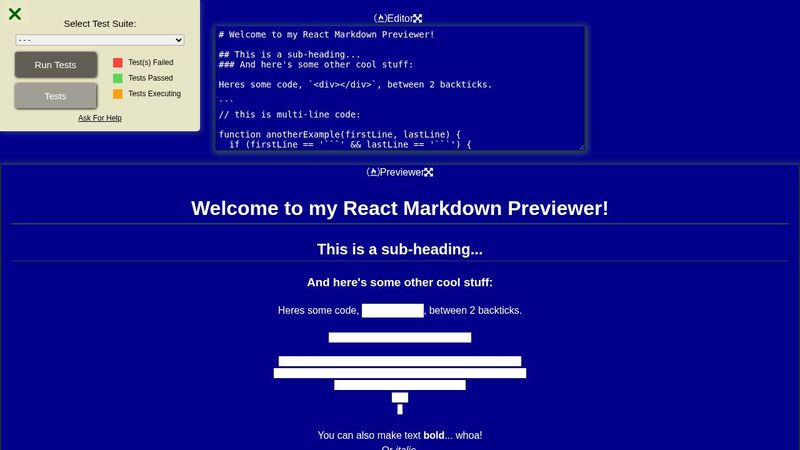 FCC: Simple React Markdown Previewer