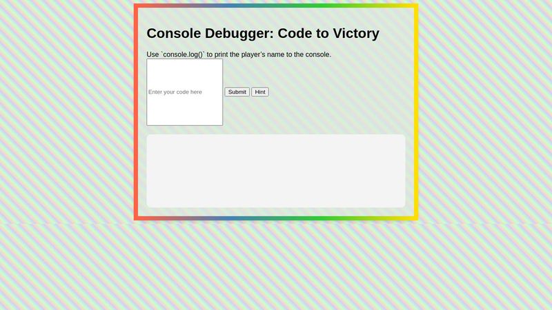 Console Debugger: Code to Victory Game