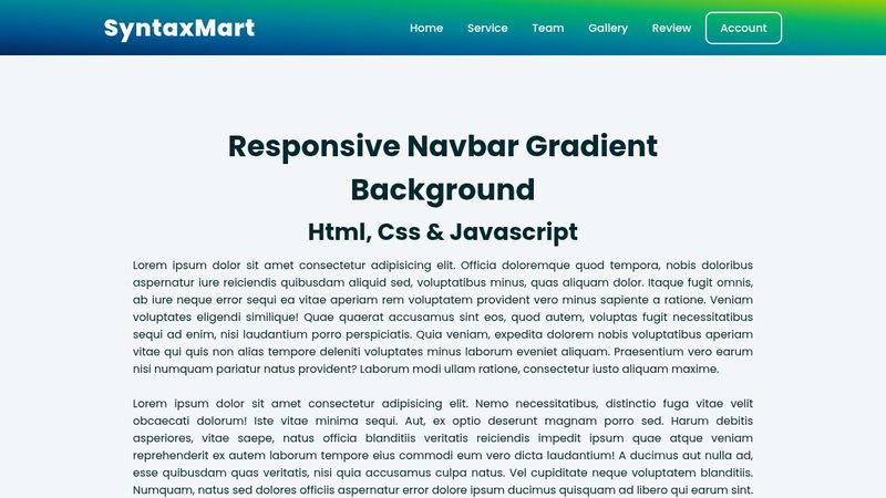 Navbar Gradient Background