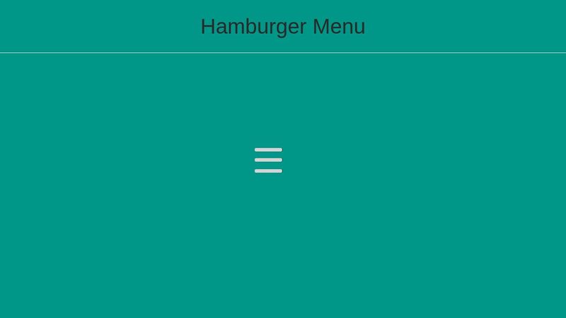 HTML and CSS Hamburger menu