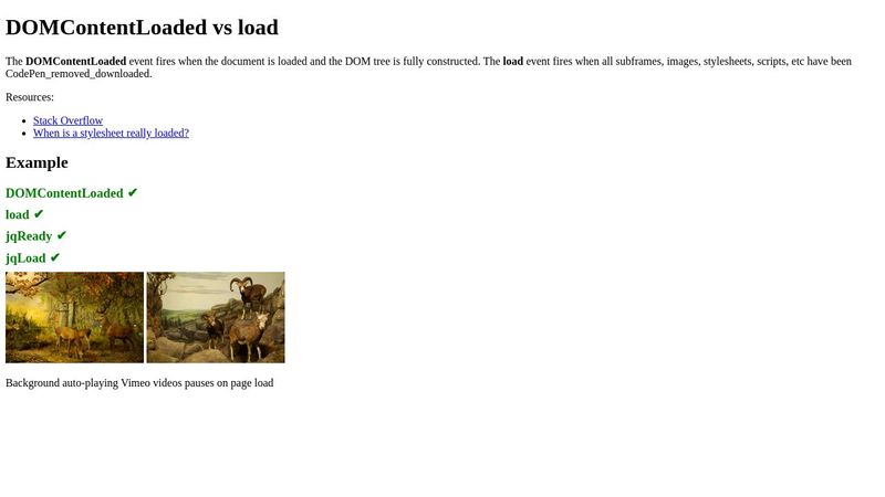DOMContentLoaded vs load (JS)