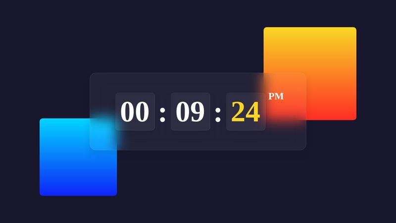 Glass morphism Clock