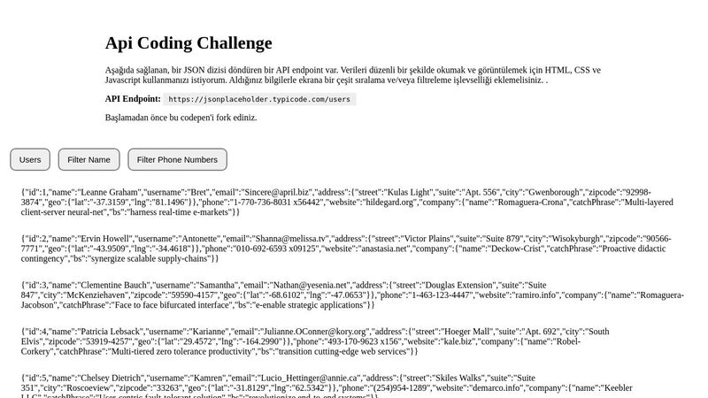 Challenge: API Coding
