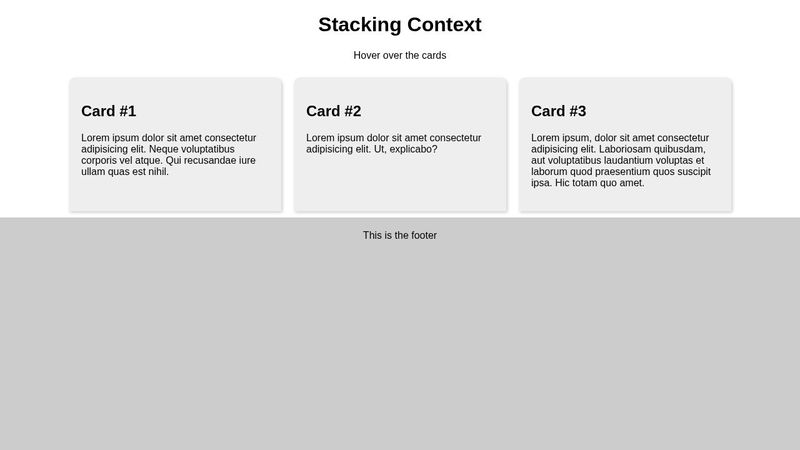 Stacking context by example - How to solve z-index issues