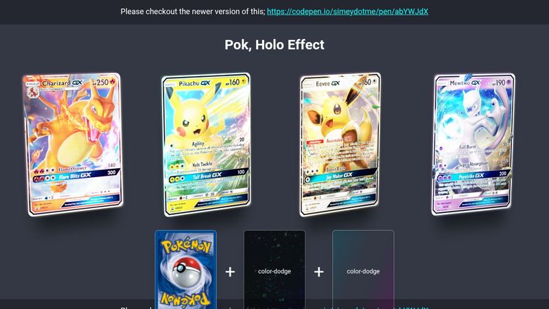Pokemon Card Holo Effect