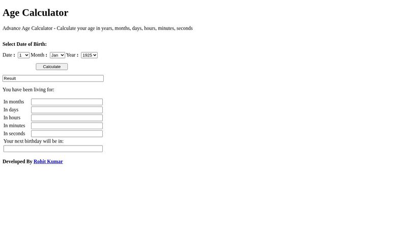 Age Calculator - JavaScript