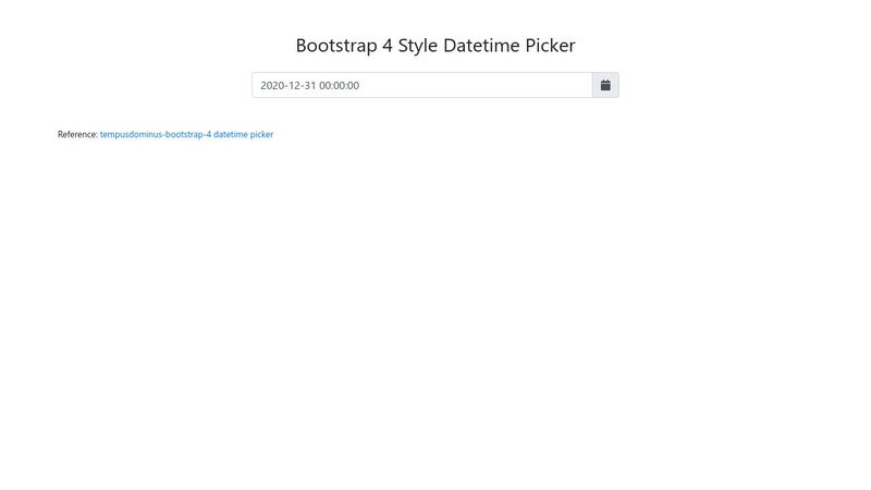 Bootstrap 4 Style Datetime Picker