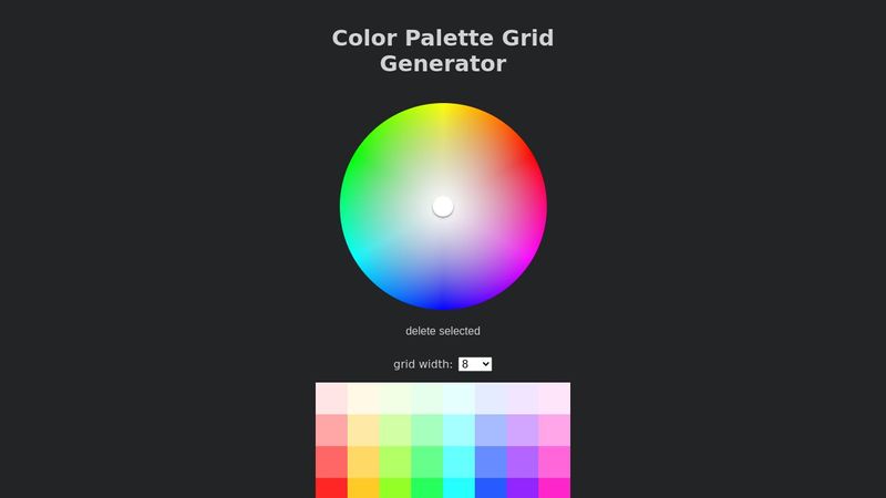 React Color Palette Grid Generator
