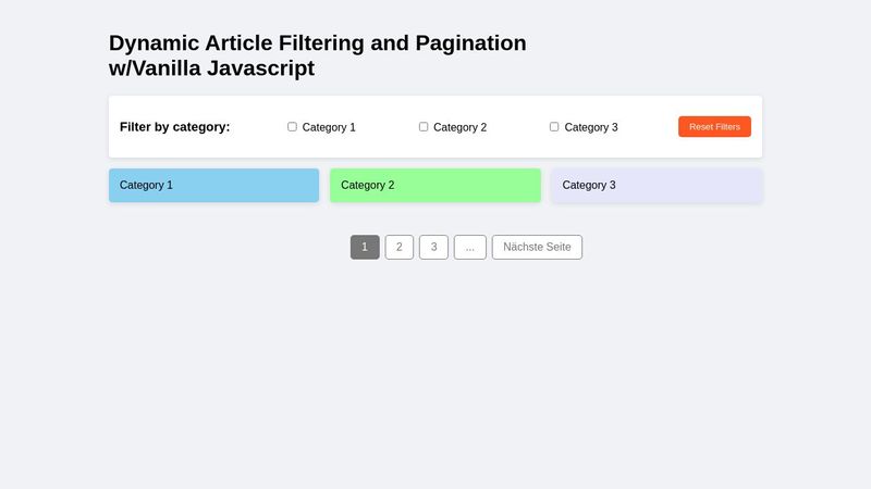 Dynamic Article Filtering and Pagination Javascript