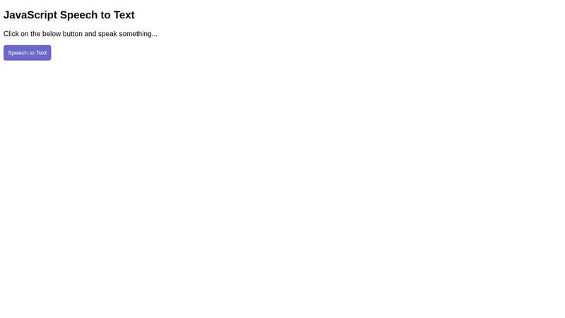 Speech To Text JS Speech To Text JS