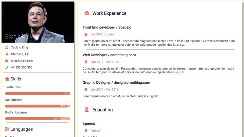 Responsive CV Template (Flex)