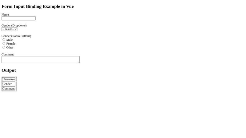 Form Input Binding - Vue