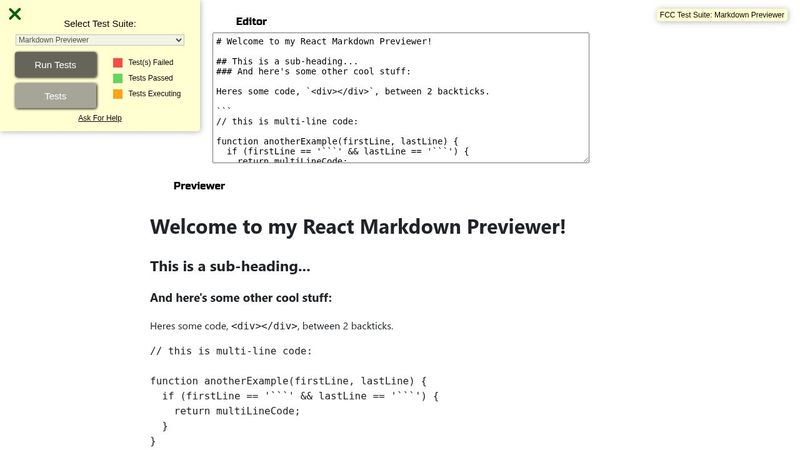 React Markdown Previewer