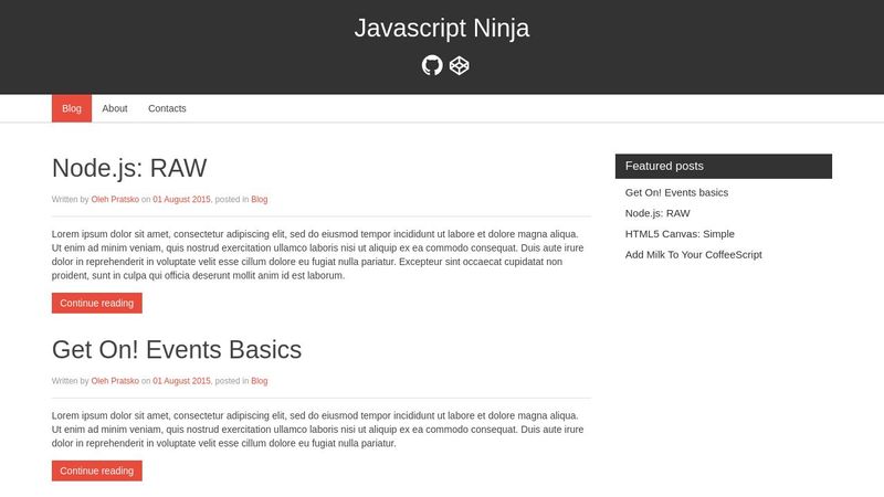Javascript Ninja Blog Template