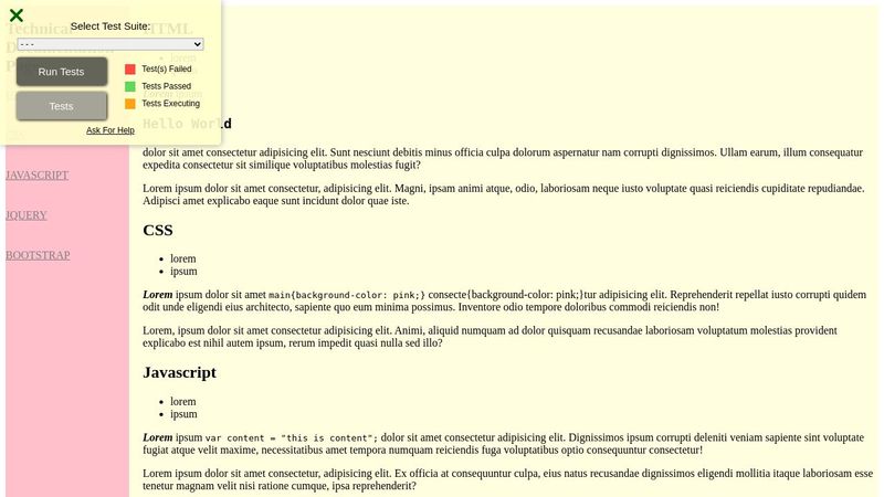 Technical Documentation Page