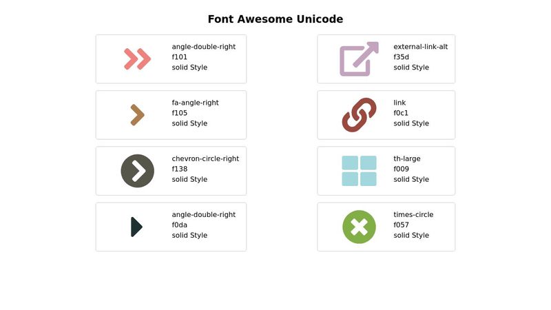 Font Awesome Unicode
